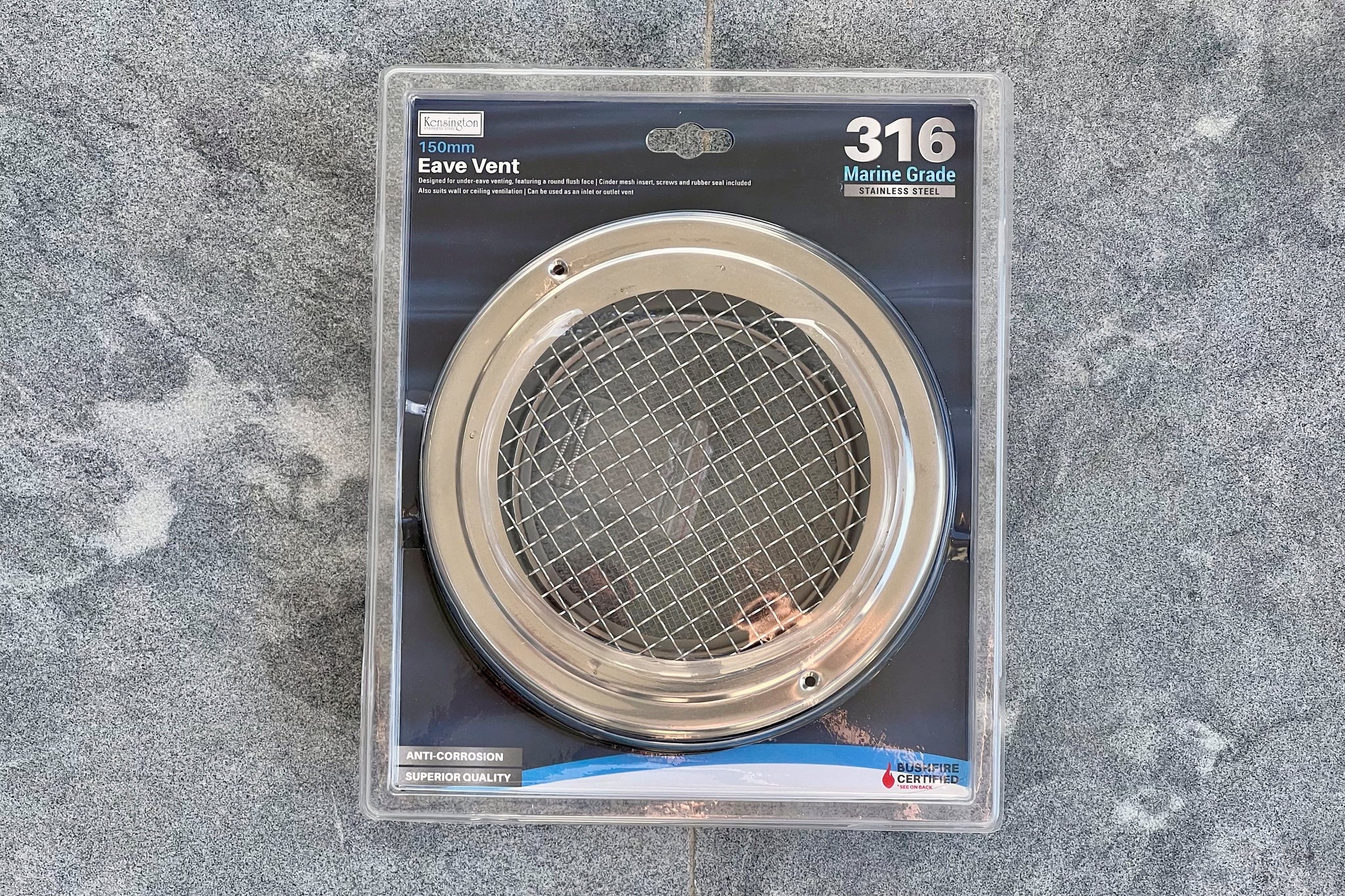 150mm Bush Fire Rated Stainless Steel Eave Vent (316 Marine Grade) (BA